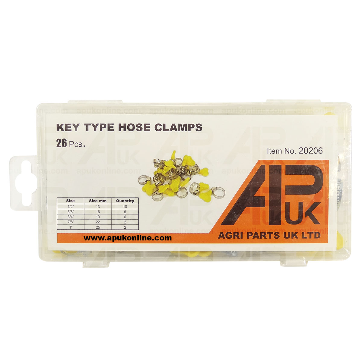 26x Assorted Key Hose Clip Set Fuel Water Jubilee Type Various Si ...