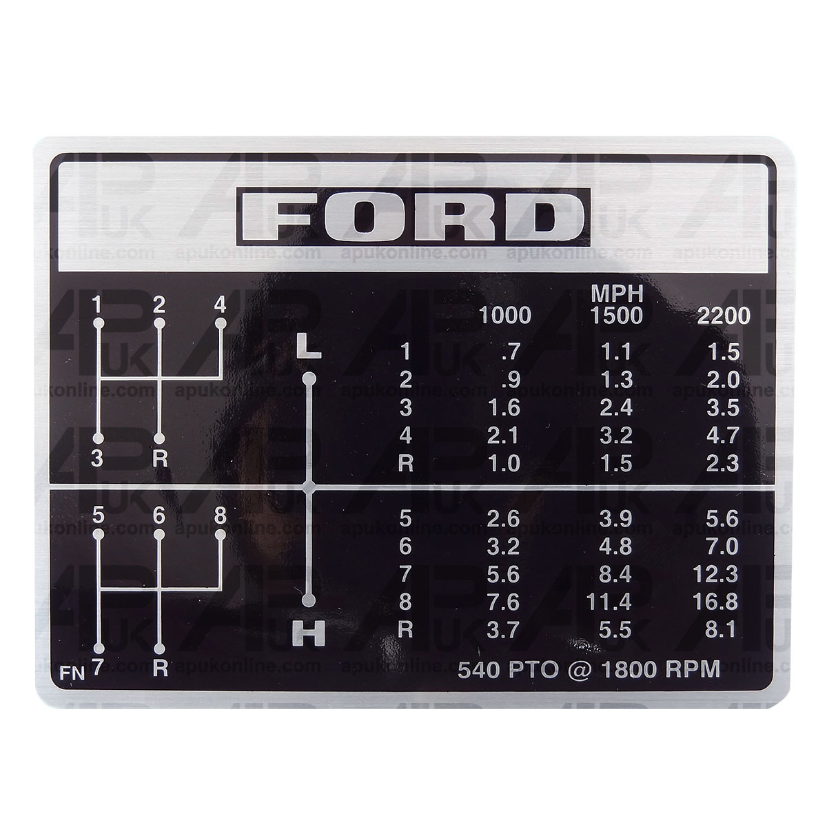 Gear Shift Pattern Decal for Ford 2000 2600 3000 3600 4000 4100 4 ...