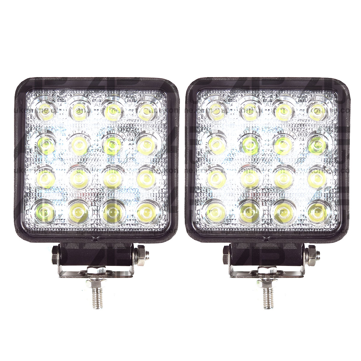 Pair 48W LED work Light Lamp 12V Flood Beam 24V Square Trailer Of ...