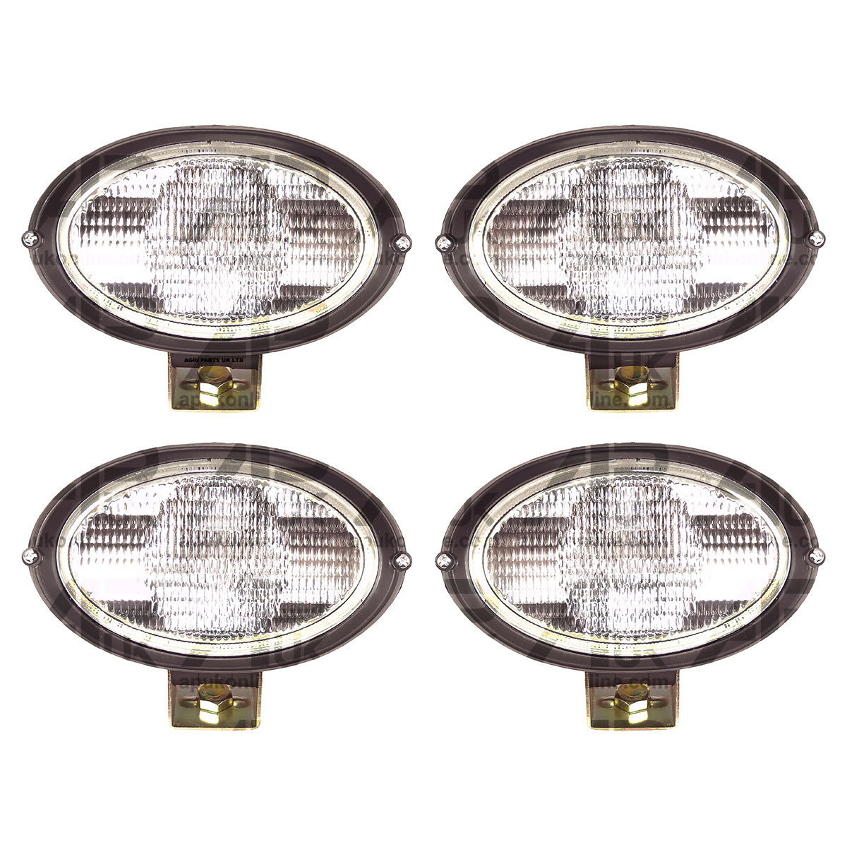 4 x NEW Oval Work Lights Tractor Telehandler Loader Dumper Round | APUK ...