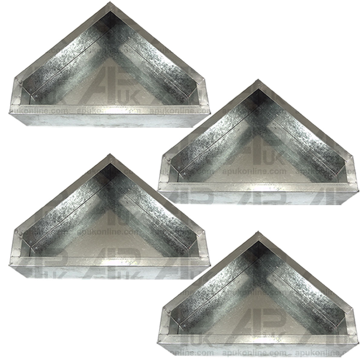 4x Galvanised Metal Triangular Corner Feed Feeding Bin Trough Tub ...