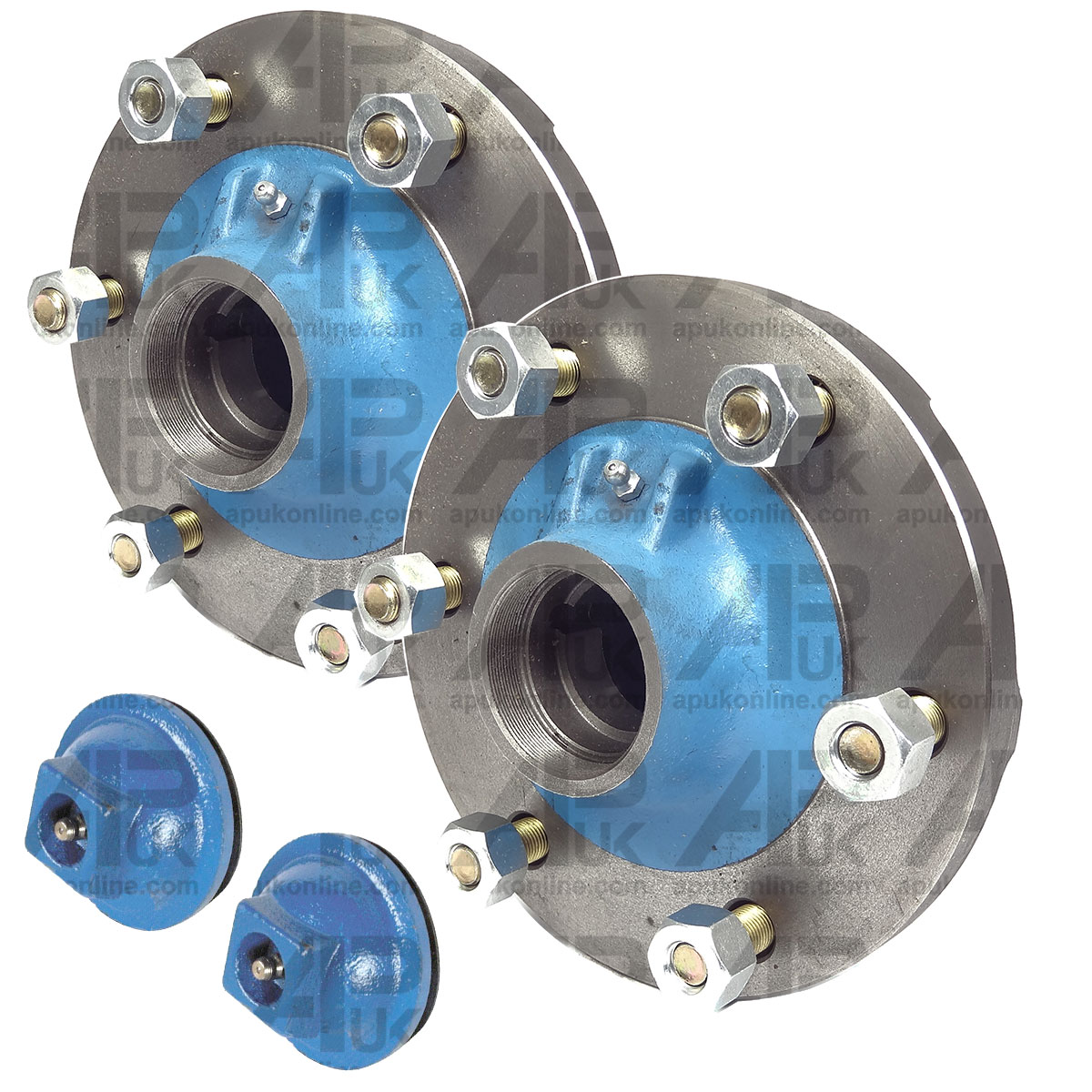 2x Front Wheel Hub Assy & Nuts for Fordson Super Dexta 2WD Tracto ...