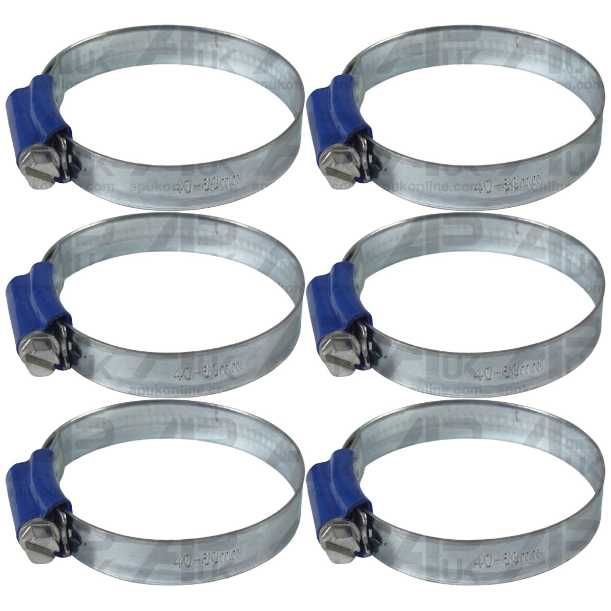 6x Universal Worm Drive Rubber Hose Pipe Clip Clamp 44-56mm Dia | APUK ...