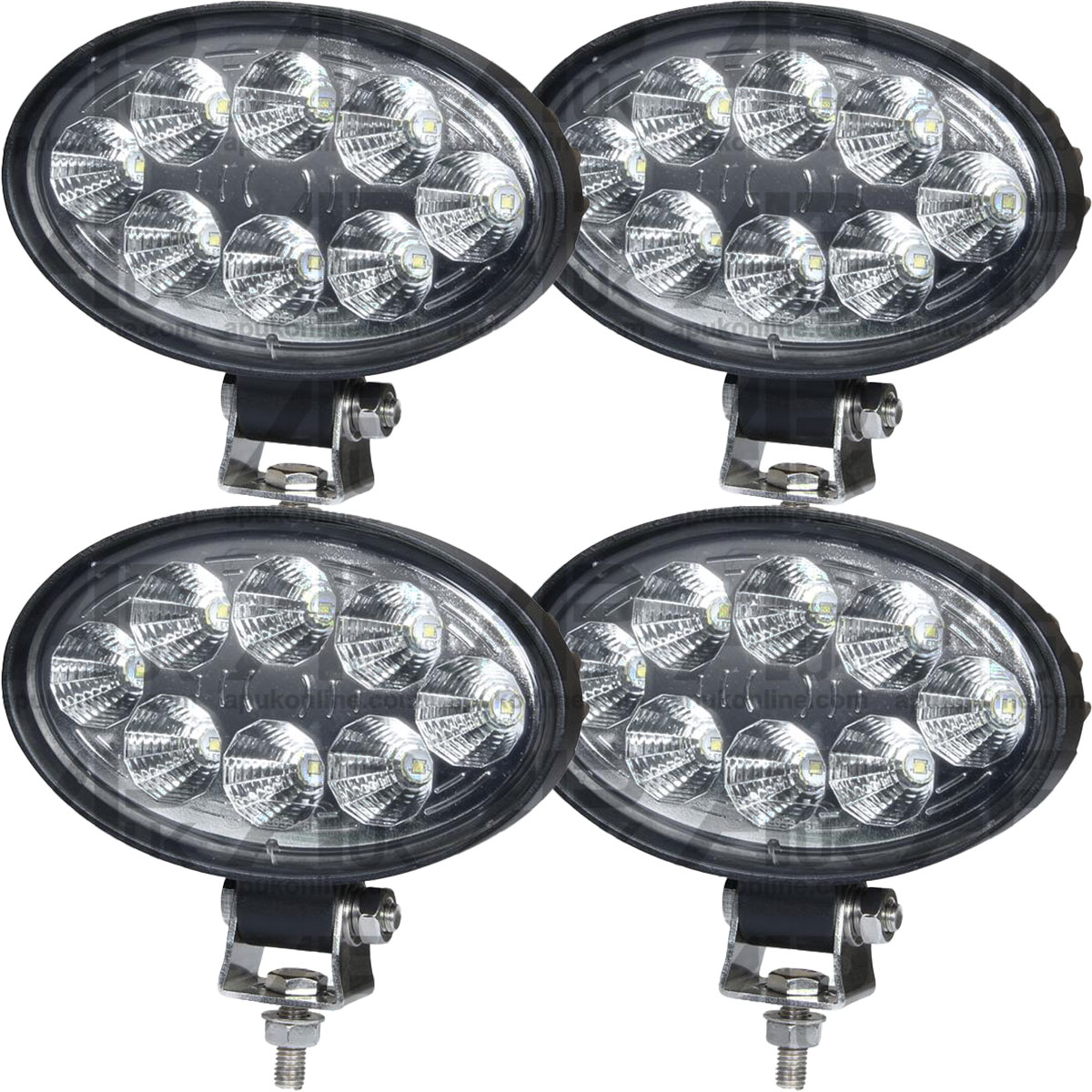 4x LED Work Light Lamp Oval 10-30V 2400 Lumen for JCB 3C Backhoe | APUK ...